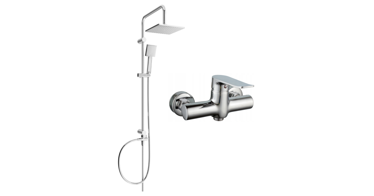 Mexen Tord surface-mounted shower set with a rainmaker and mixer tap ...
