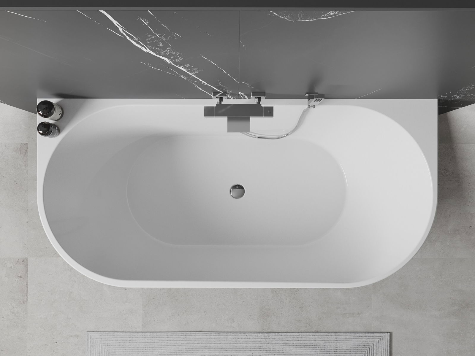 Mexen Oval wanna wolnostojąca przyścienna 160 x 80 cm, biała, przelew ...