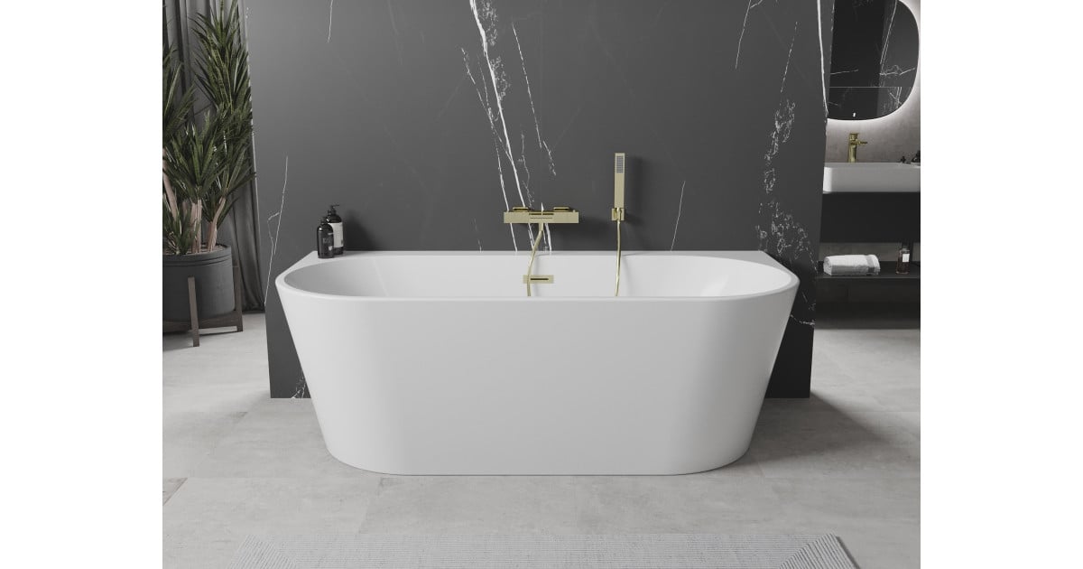 Mexen Oval+ wanna wolnostojąca przyścienna 170 x 80 cm, biała, przelew ...