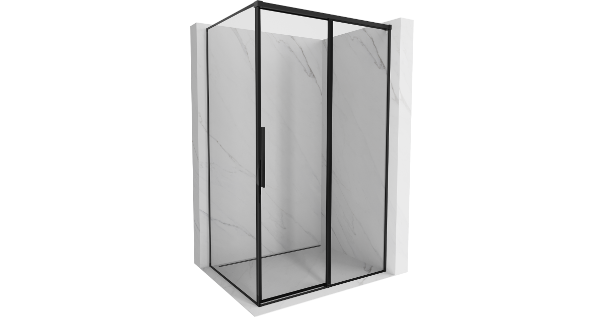 Mexen Rox kabina prysznicowa rozsuwana prawa 110 x 75 cm, czarna ramka, czarna - 8C2-110-075-70-70-P