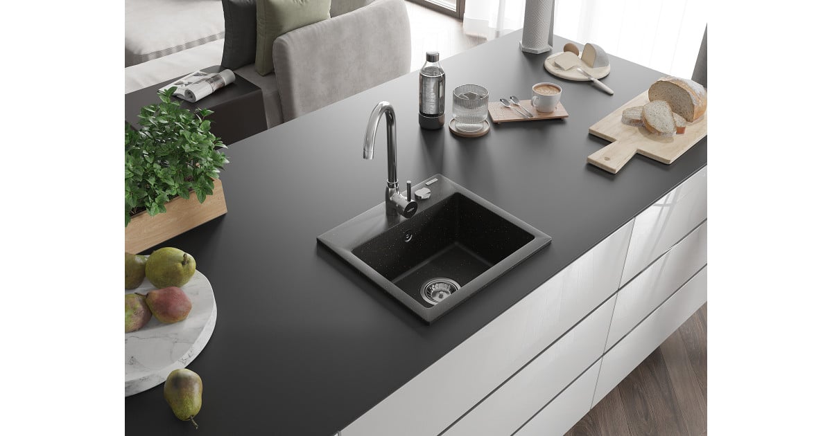 Mexen Milo zlewozmywak granitowy 1-komorowy z baterią kuchenną Telma ...