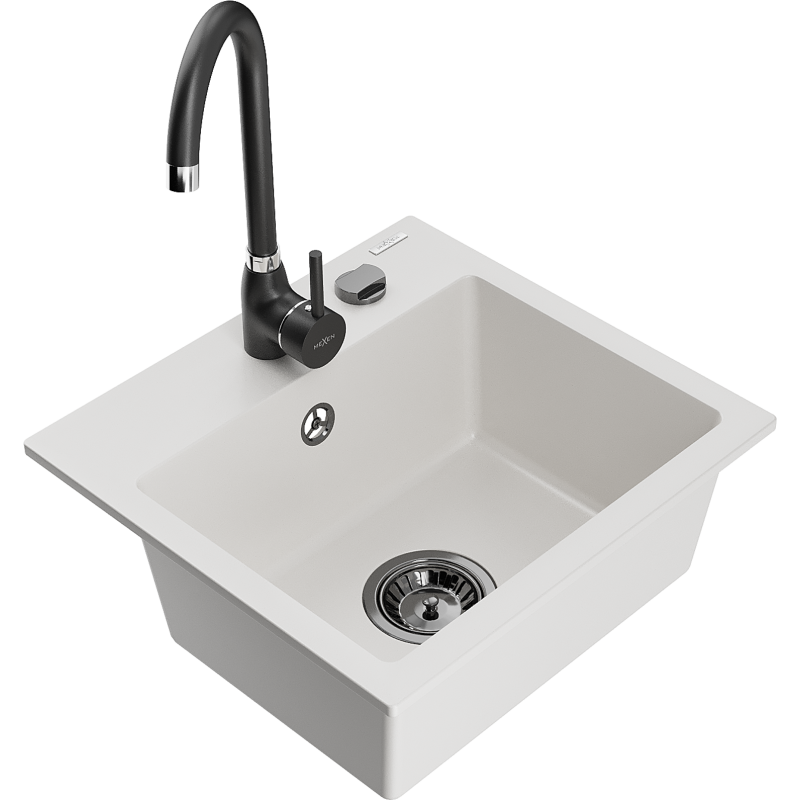 Mexen Milo zlewozmywak granitowy 1-komorowy z baterią kuchenną Telma ...